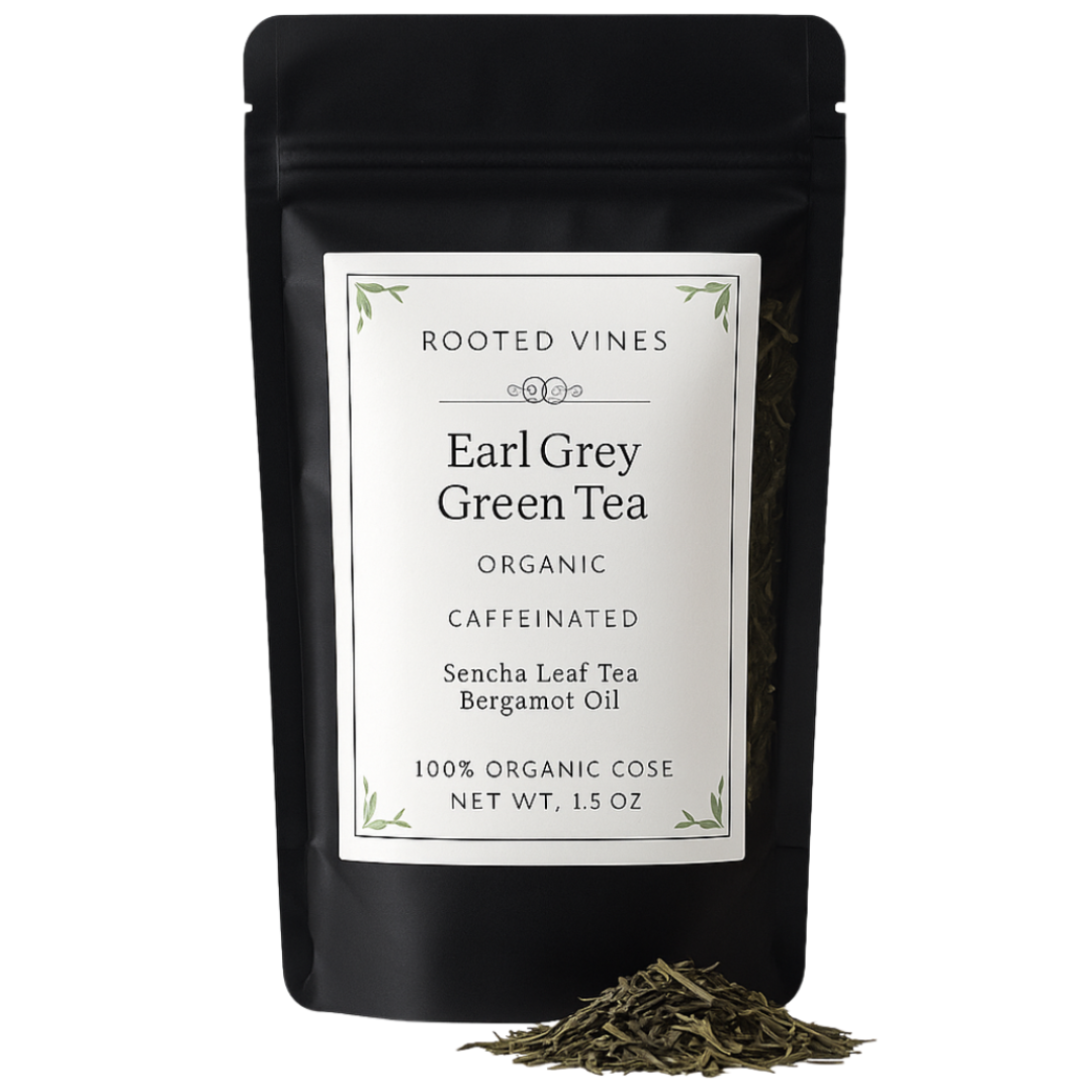 Earl Grey Organic Green Tea | Loose Leaf Tea – Rooted Vines